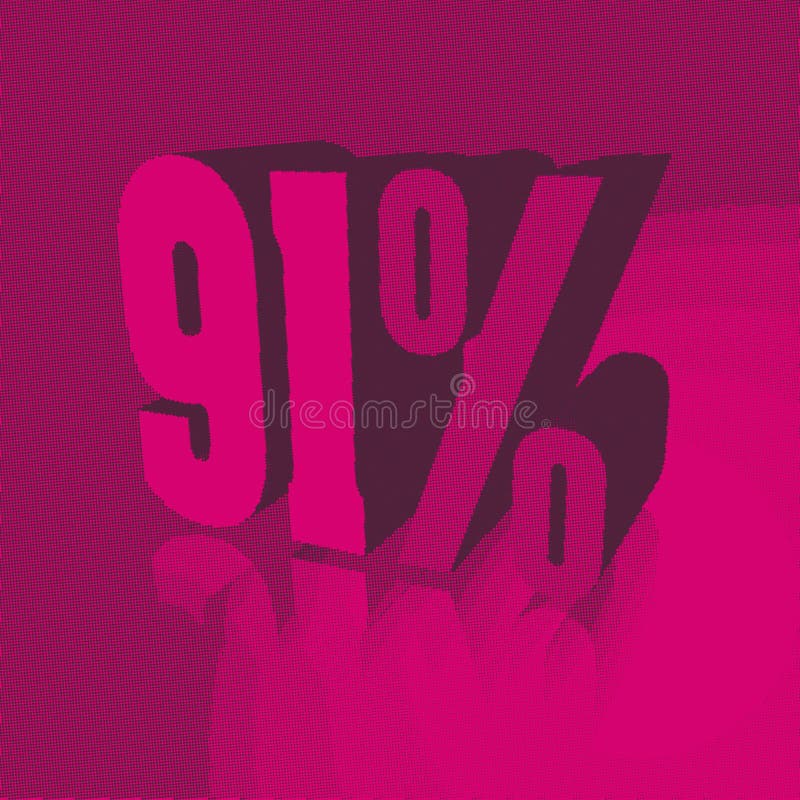 91 , 91 Percent As a 3D Illustration, 3D Rendering Stock Illustration ...