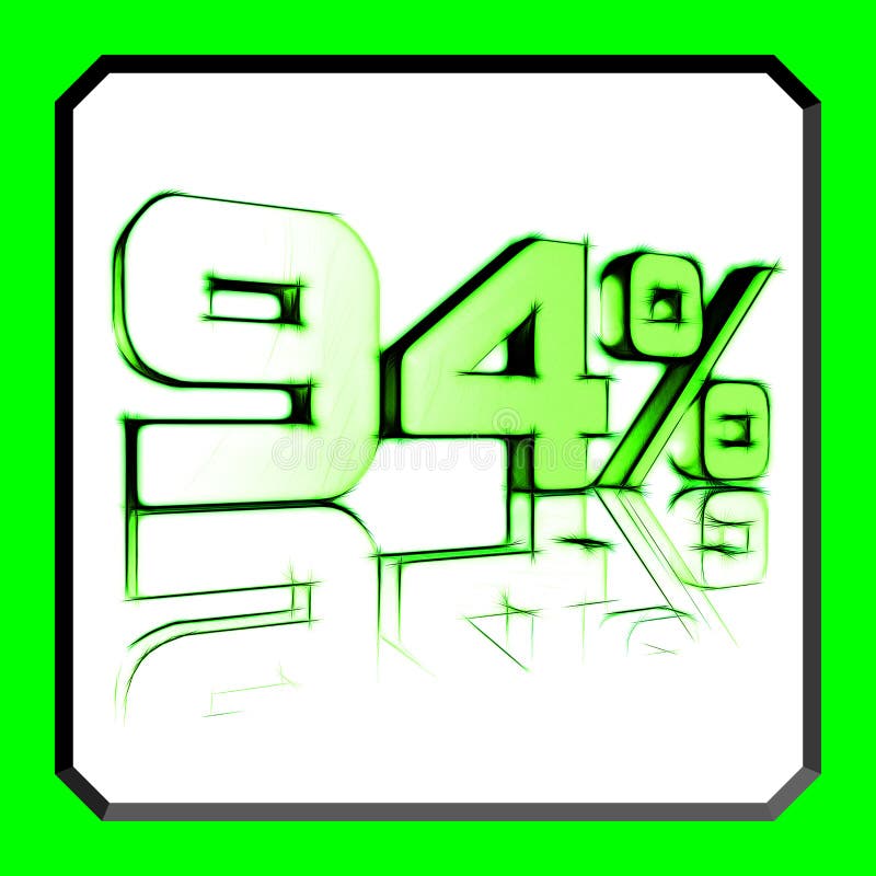 94 , 94 Percent As a 3D Illustration, 3D Rendering Stock Illustration ...