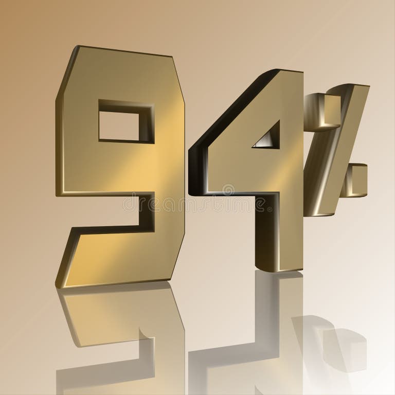 94 , 94 Percent As a 3D Illustration, 3D Rendering Stock Illustration ...