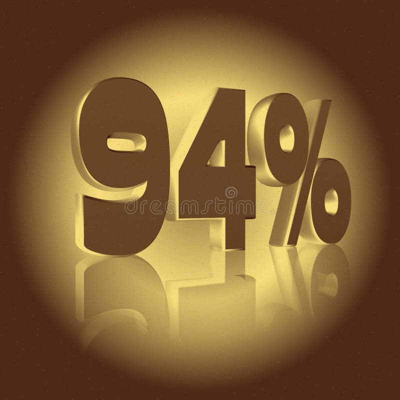 94 , 94 Percent As a 3D Illustration, 3D Rendering Stock Illustration ...