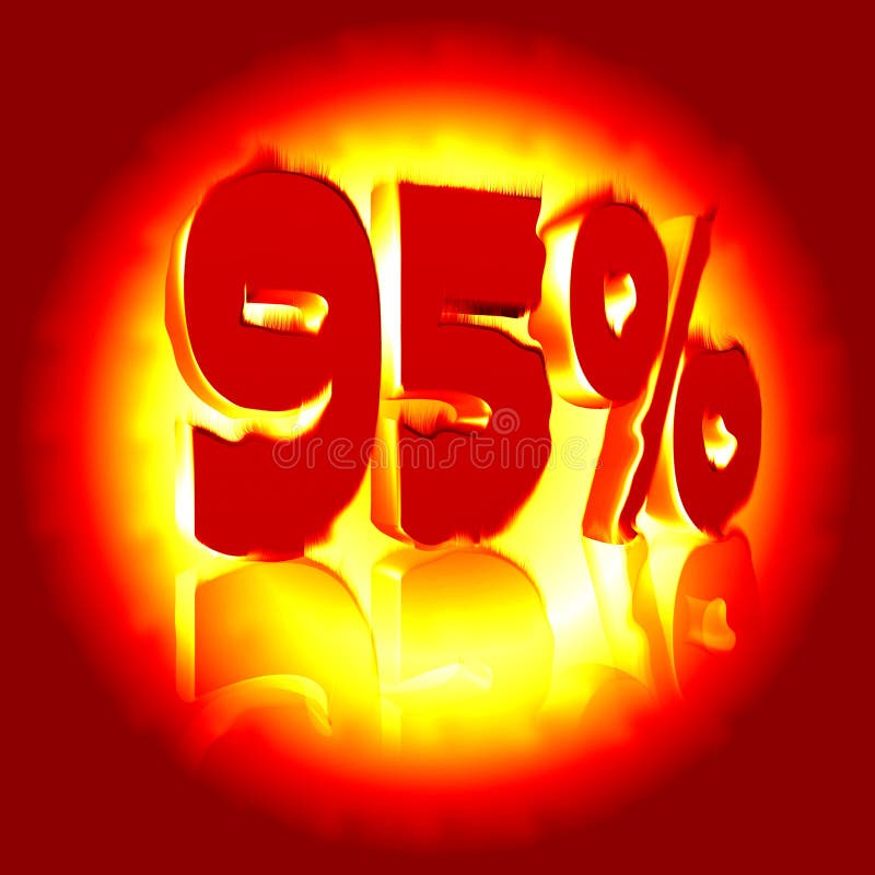 95 , 95 Percent As a 3D Illustration, 3D Rendering Stock Illustration ...
