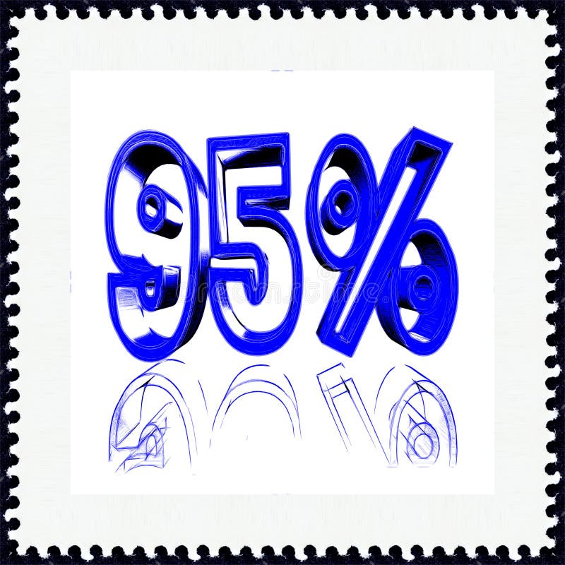 95 , 95 Percent As a 3D Illustration, 3D Rendering Stock Illustration ...