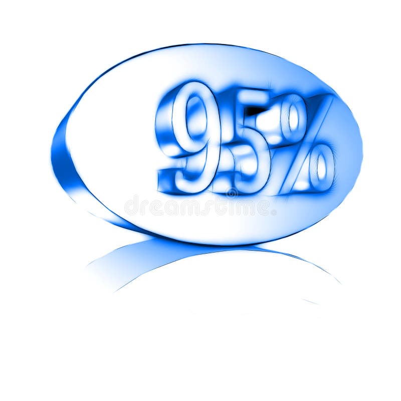 95 , 95 Percent As a 3D Illustration, 3D Rendering Stock Illustration ...