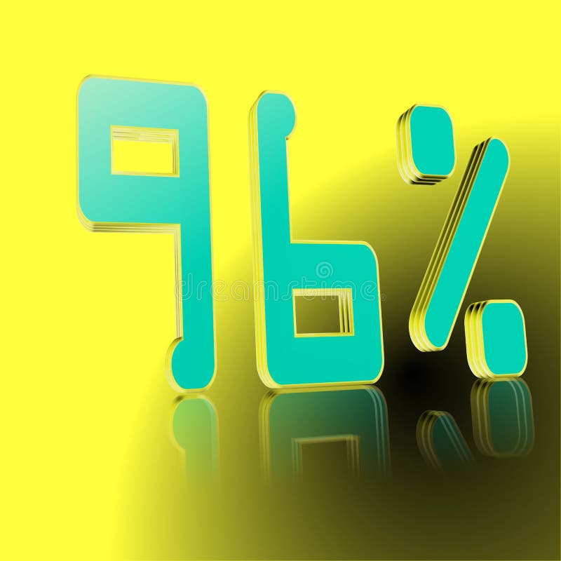 96 , 96 Percent As a 3D Illustration, 3D Rendering Stock Illustration ...