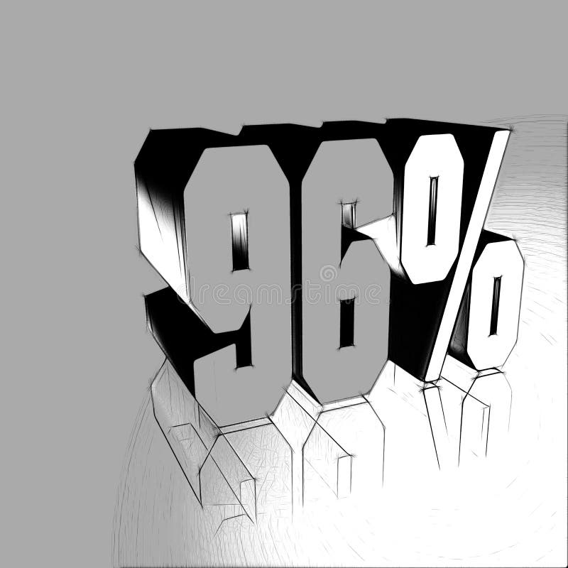 96 , 96 Percent As a 3D Illustration, 3D Rendering Stock Illustration ...