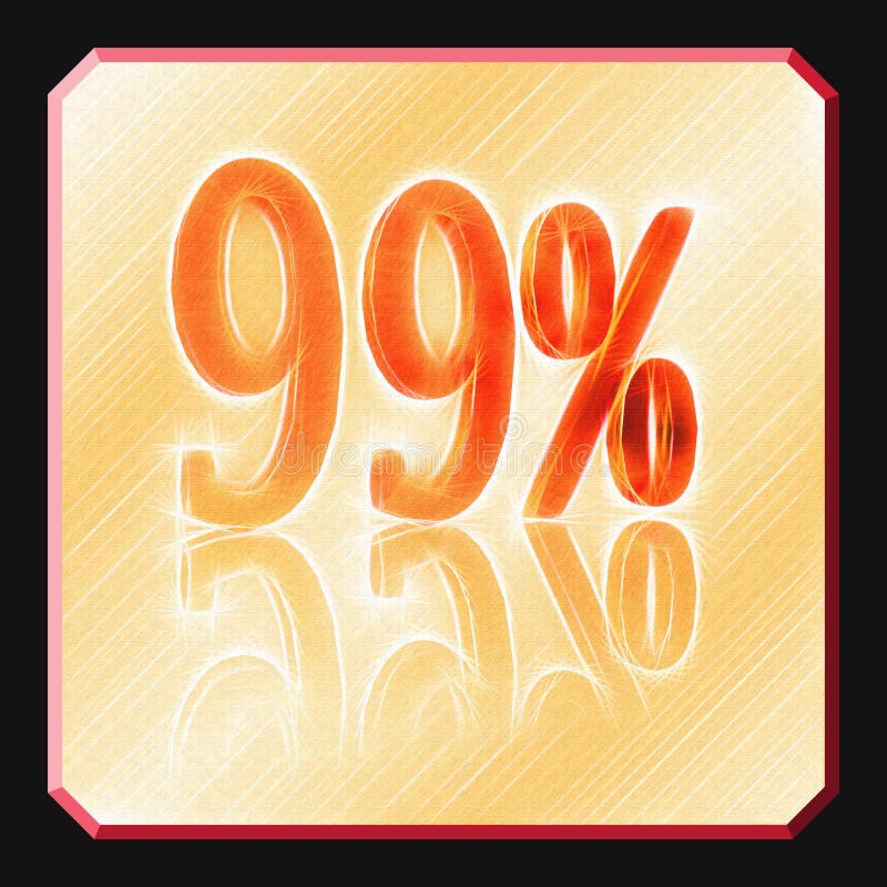 99 , 99 Percent As a 3D Illustration, 3D Rendering Stock Illustration ...