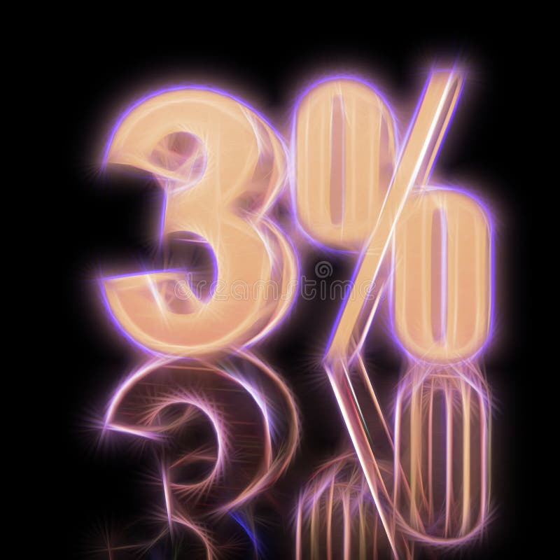 3 , 3 Percent As a 3D Illustration, 3D Rendering Stock Illustration ...