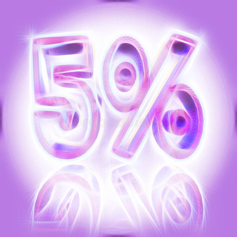 5 , 5 Percent As a 3D Illustration, 3D Rendering Stock Illustration ...