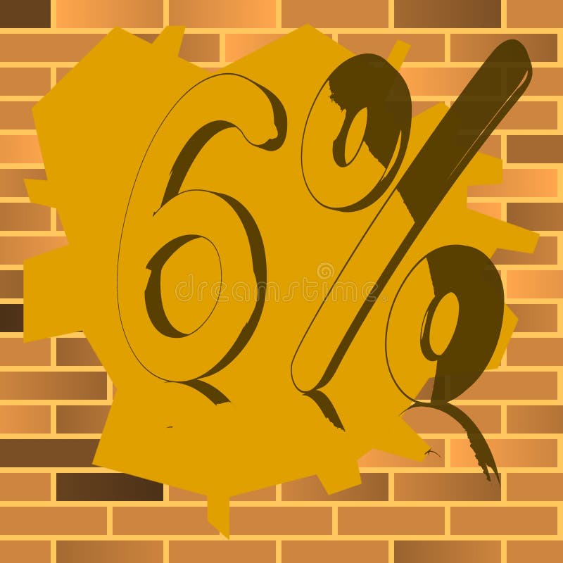 6 , 6 Percent As a 3D Illustration, 3D Rendering Stock Illustration ...