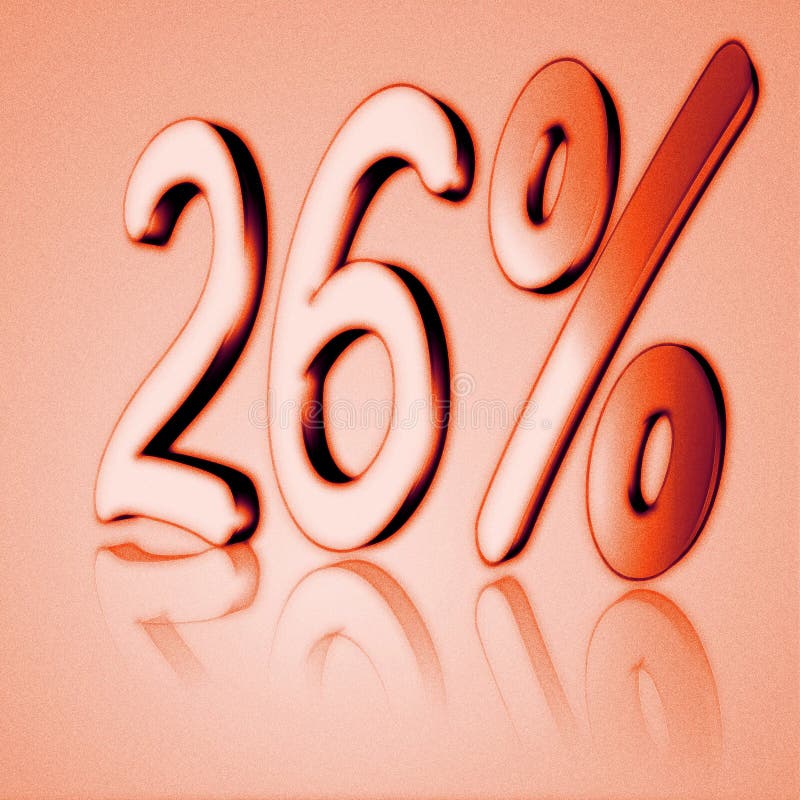 26 , 26 Percent As a 3D Illustration, 3D Rendering Stock Illustration ...
