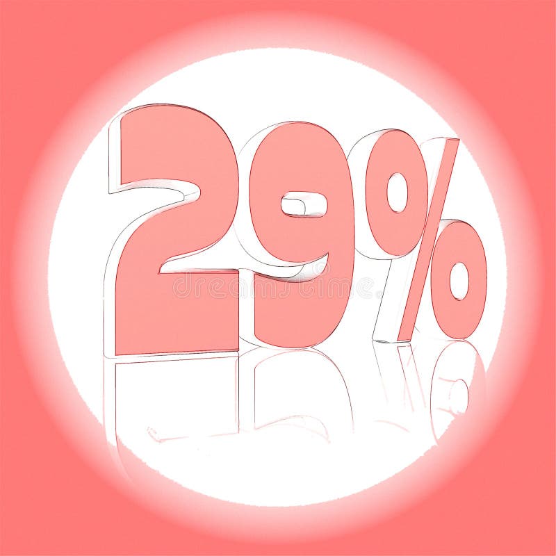 29 , 29 Percent As a 3D Illustration, 3D Rendering Stock Illustration ...
