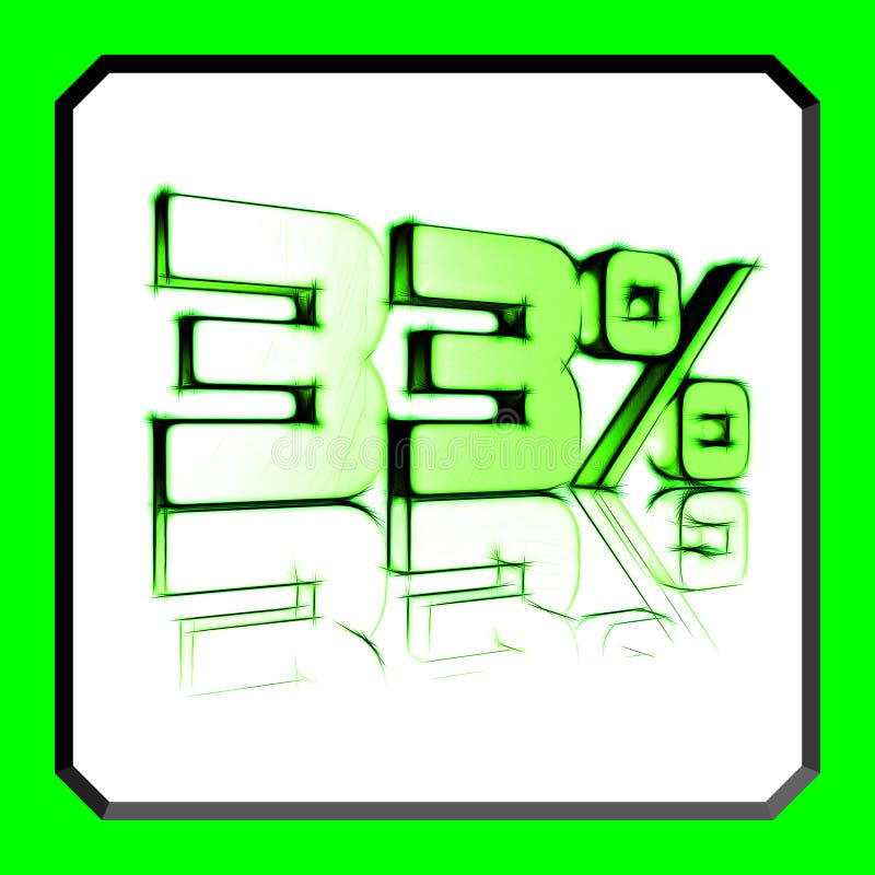 33 , 33 Percent As a 3D Illustration, 3D Rendering Stock Illustration ...