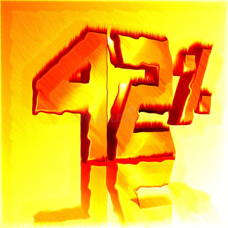 42 , 42 Percent As a 3D Illustration, 3D Rendering Stock Illustration ...