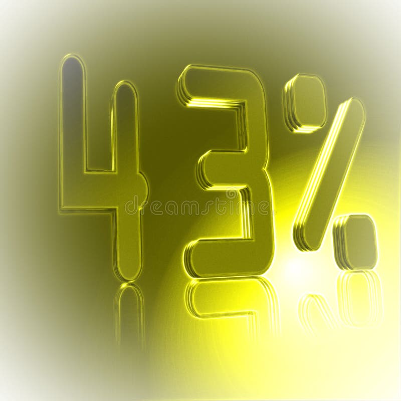 43 , 43 Percent As a 3D Illustration, 3D Rendering Stock Illustration ...