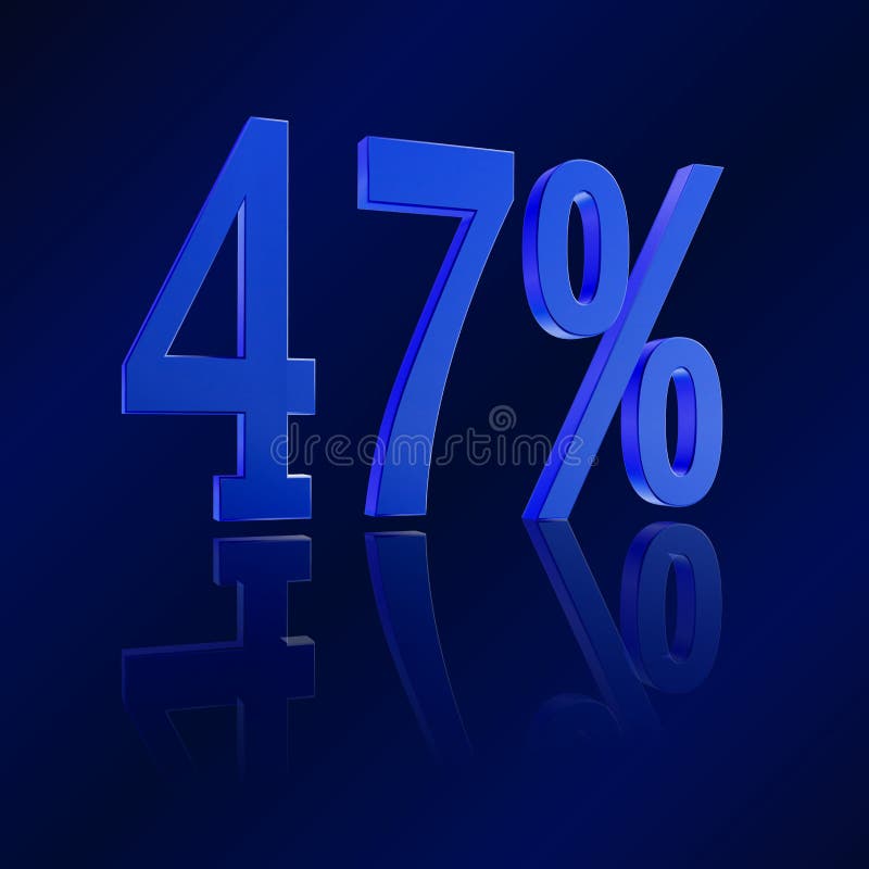 47 , 47 Percent As a 3D Illustration, 3D Rendering Stock Illustration ...