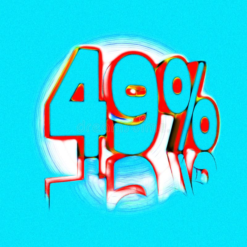 49 , 49 Percent As a 3D Illustration, 3D Rendering Stock Illustration ...
