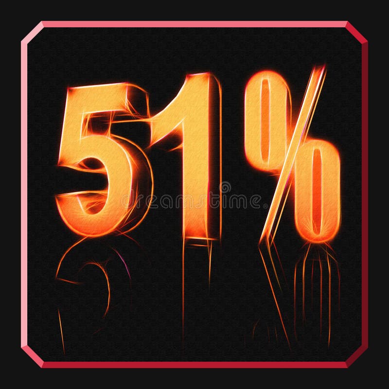 51 , 51 Percent As a 3D Illustration, 3D Rendering Stock Illustration ...