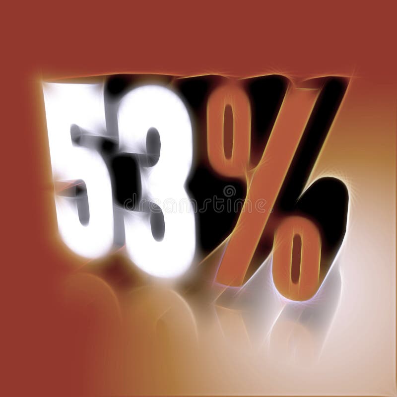 53 , 53 Percent As a 3D Illustration, 3D Rendering Stock Illustration ...