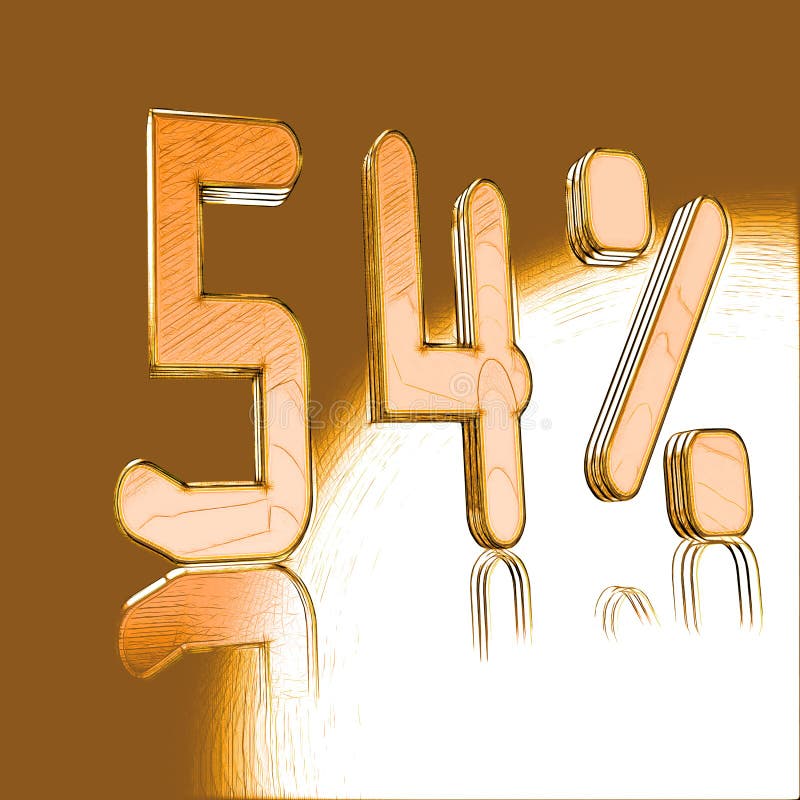 54 , 54 Percent As a 3D Illustration, 3D Rendering Stock Illustration ...