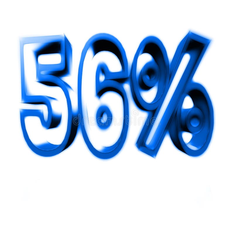 56 , 56 Percent As a 3D Illustration, 3D Rendering Stock Illustration ...
