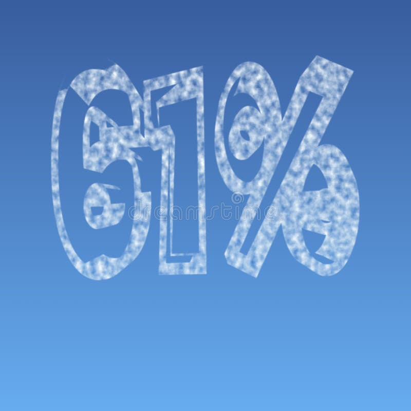 61 , 61 Percent As a 3D Illustration, 3D Rendering Stock Illustration ...