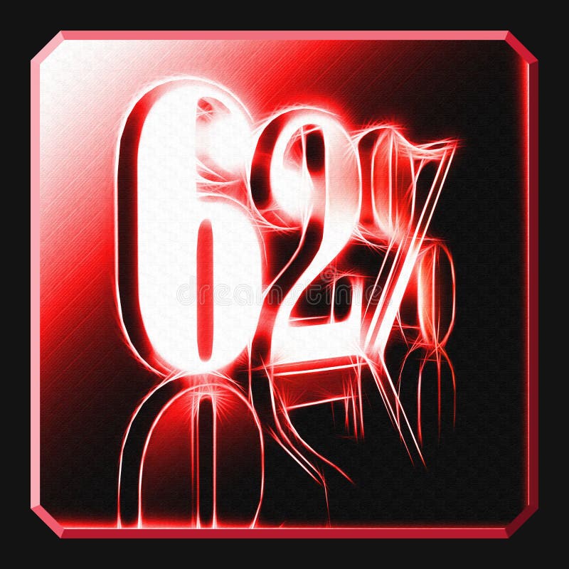 62 , 62 Percent As a 3D Illustration, 3D Rendering Stock Illustration ...