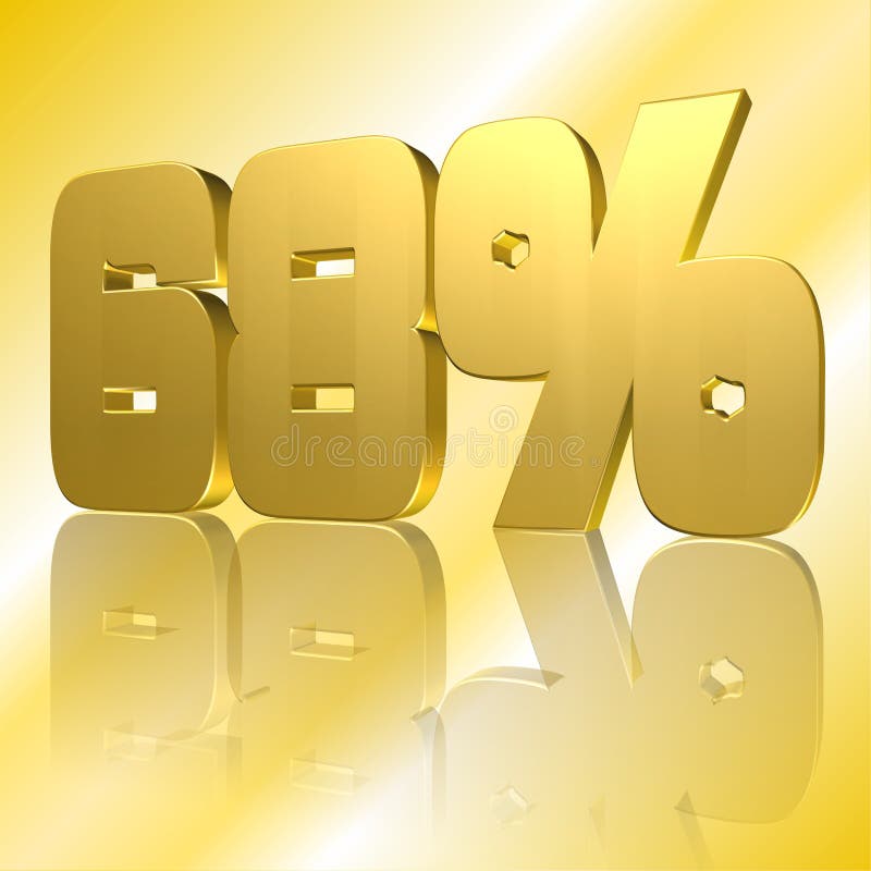 68 , 68 Percent As a 3D Illustration, 3D Rendering Stock Illustration ...