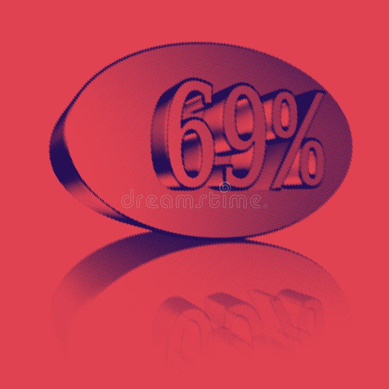 69 , 69 Percent As a 3D Illustration, 3D Rendering Stock Illustration ...