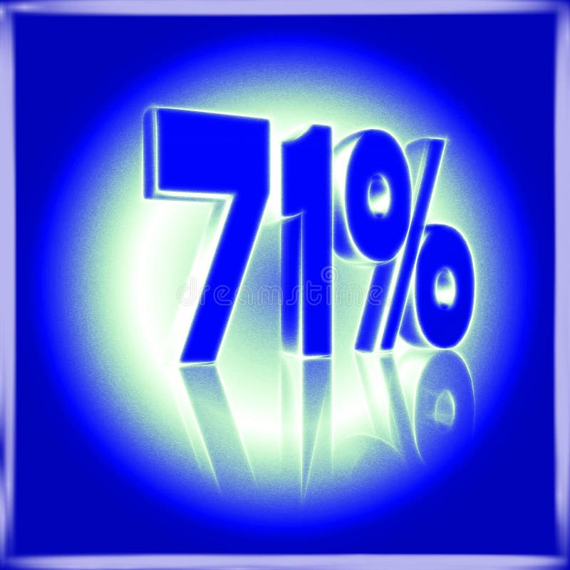 71 , 71 Percent As a 3D Illustration, 3D Rendering Stock Illustration ...