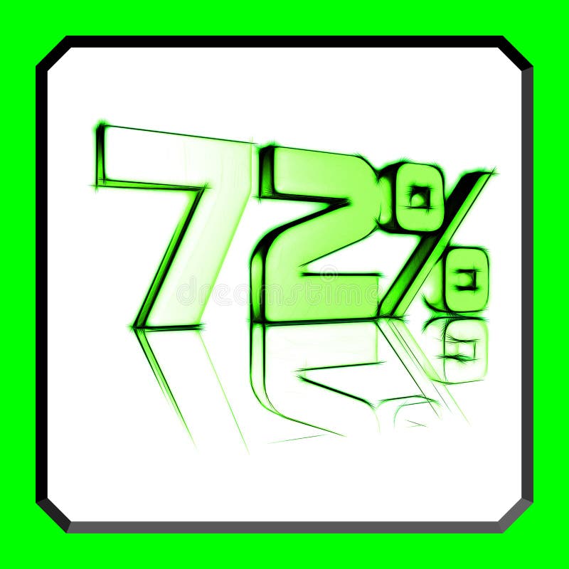 72 , 72 Percent As a 3D Illustration, 3D Rendering Stock Illustration ...