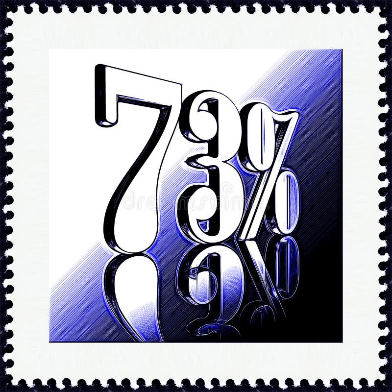 73 , 73 Percent As a 3D Illustration, 3D Rendering Stock Illustration ...