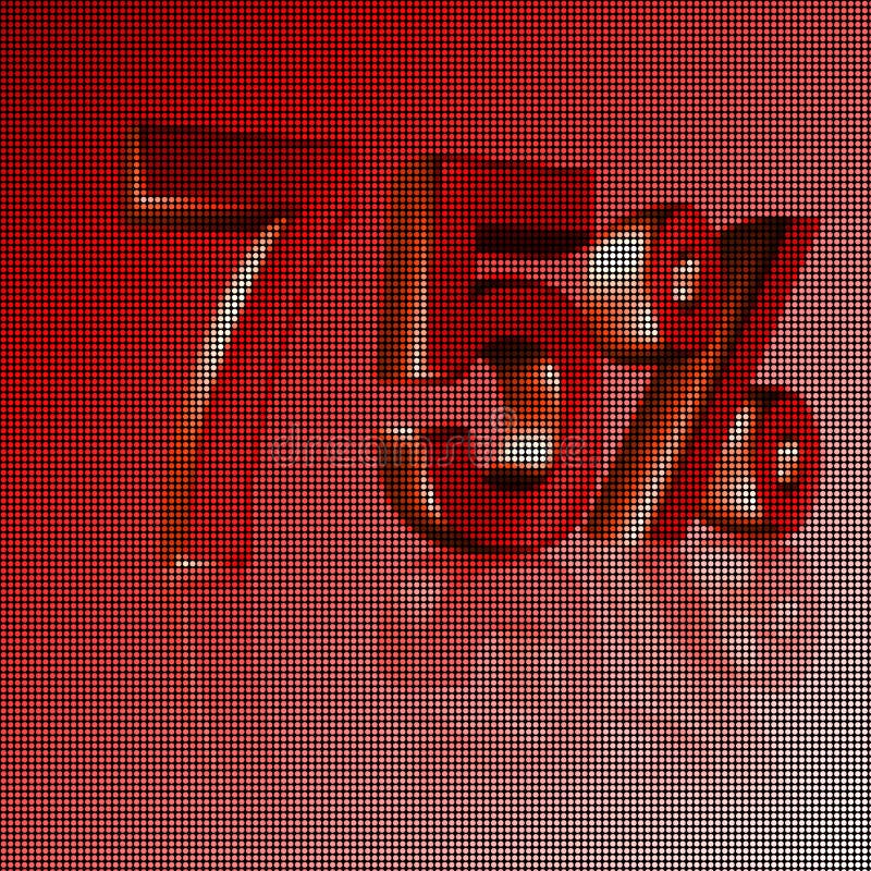 75 , 75 Percent As a 3D Illustration, 3D Rendering Stock Illustration ...