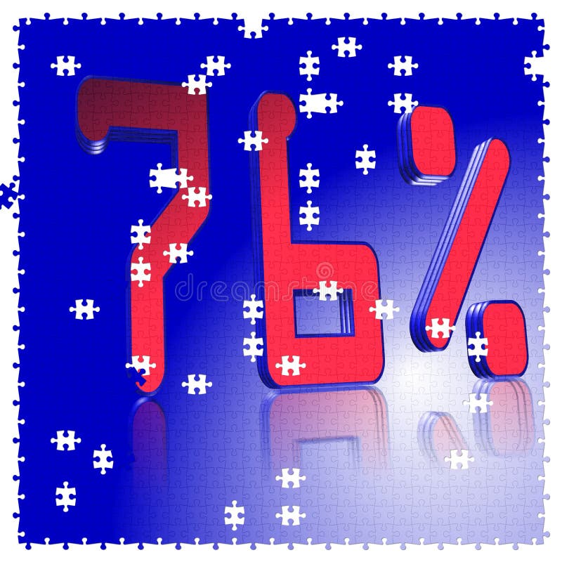 76 , 76 Percent As a 3D Illustration, 3D Rendering Stock Illustration ...