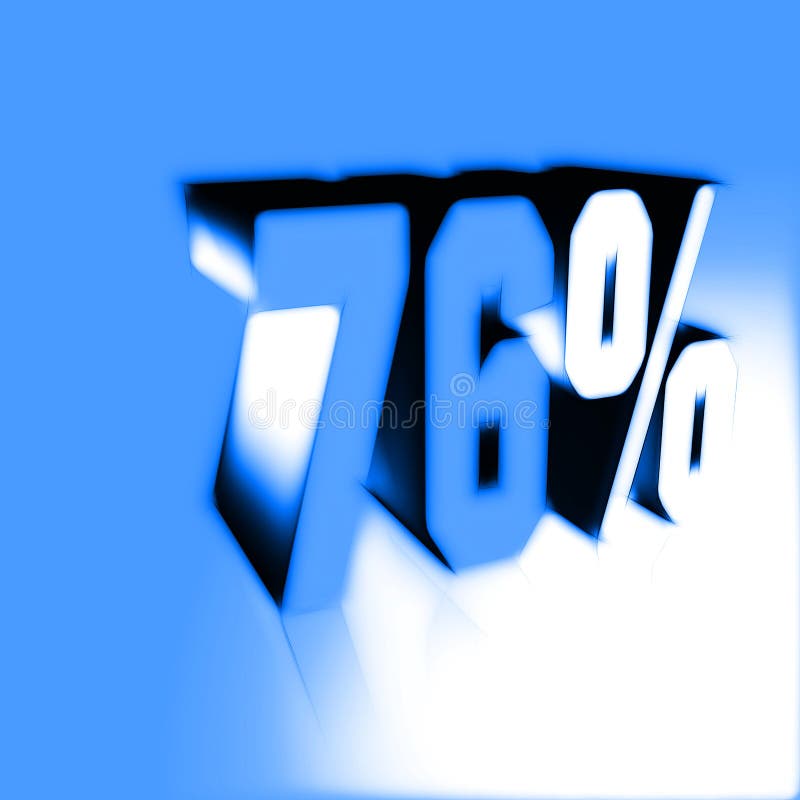 76 , 76 Percent As a 3D Illustration, 3D Rendering Stock Illustration ...