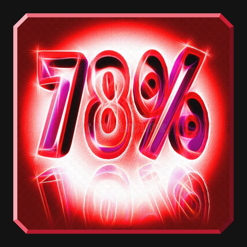 78 , 78 Percent As a 3D Illustration, 3D Rendering Stock Illustration ...