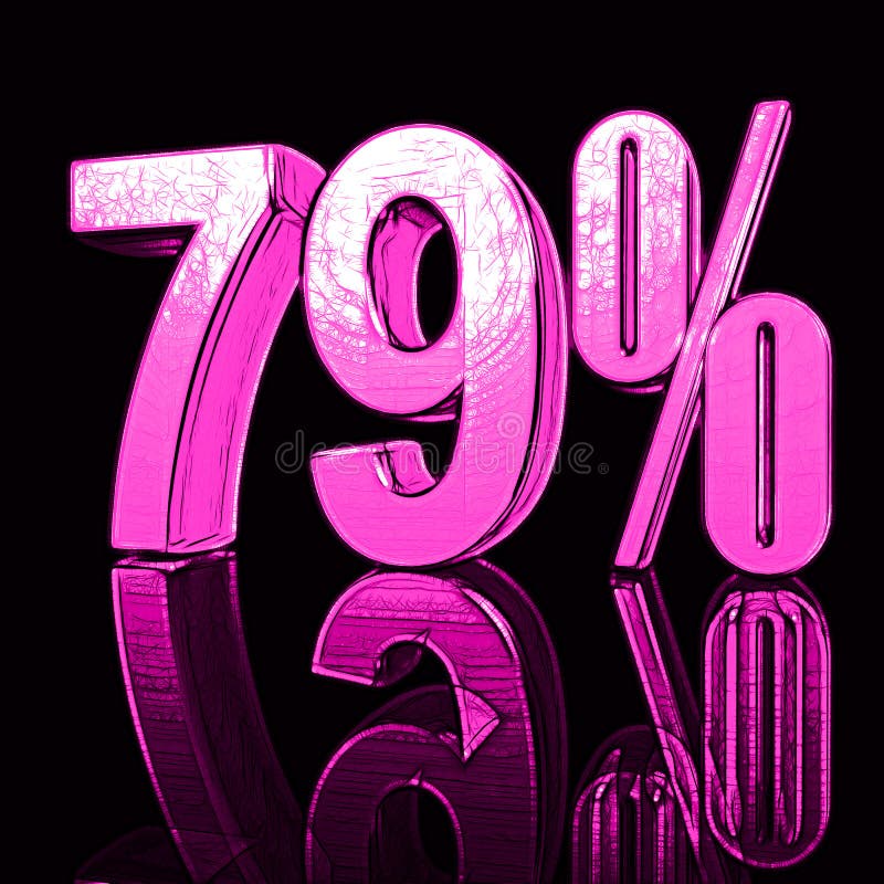 79 , 79 Percent As a 3D Illustration, 3D Rendering Stock Illustration ...