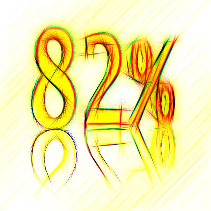 82 , 82 Percent As a 3D Illustration, 3D Rendering Stock Illustration ...