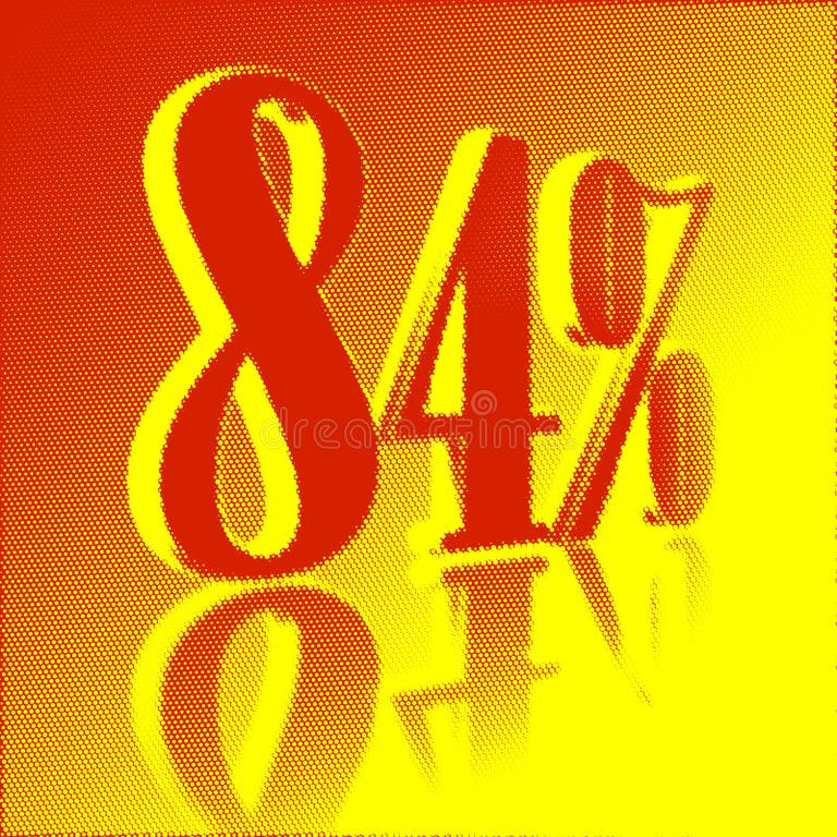 84 , 84 Percent As a 3D Illustration, 3D Rendering Stock Illustration ...