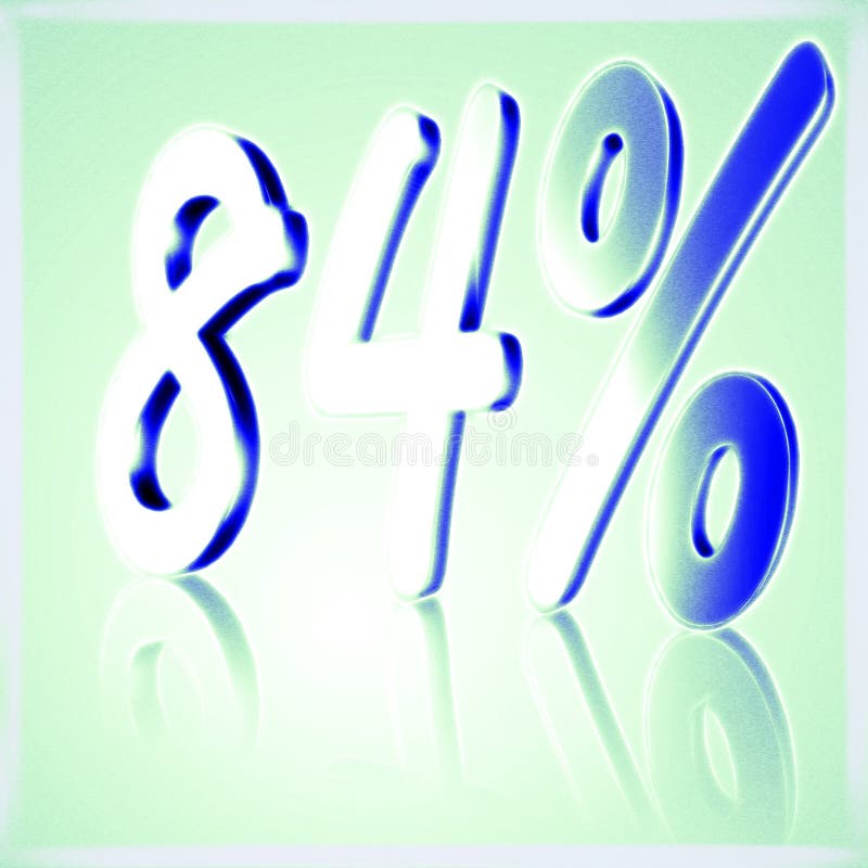 84 , 84 Percent As a 3D Illustration, 3D Rendering Stock Illustration ...