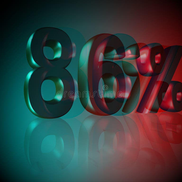 86 , 86 Percent As a 3D Illustration, 3D Rendering Stock Illustration ...