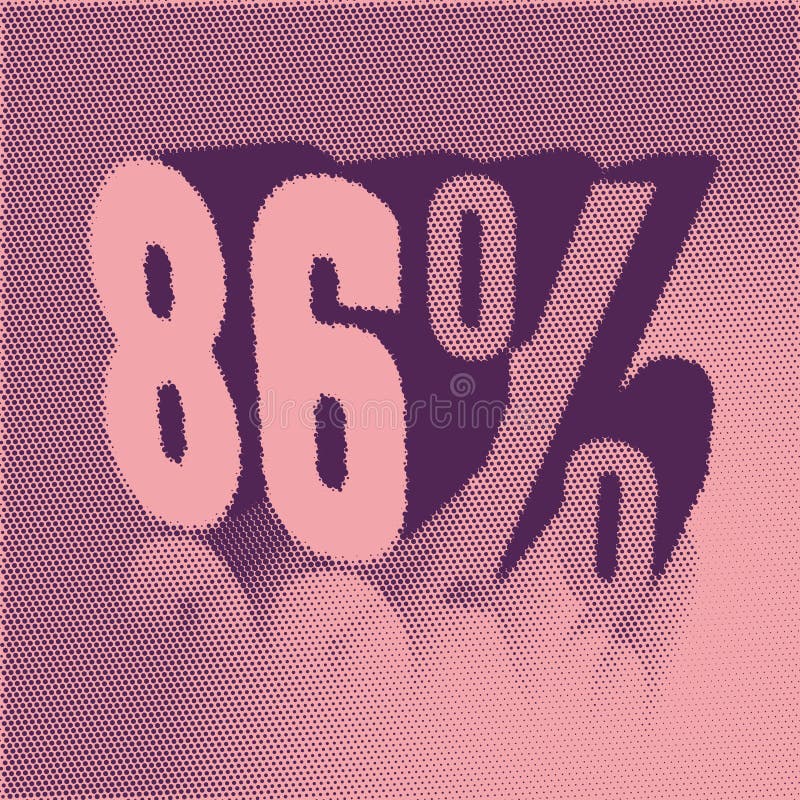 86 , 86 Percent As a 3D Illustration, 3D Rendering Stock Illustration ...