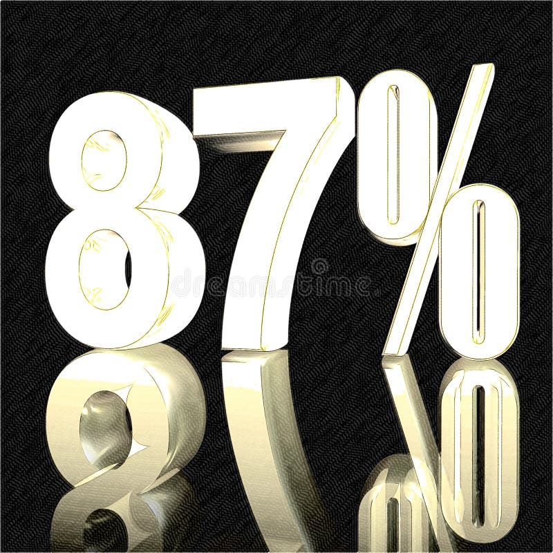 87 , 87 Percent As a 3D Illustration, 3D Rendering Stock Illustration ...