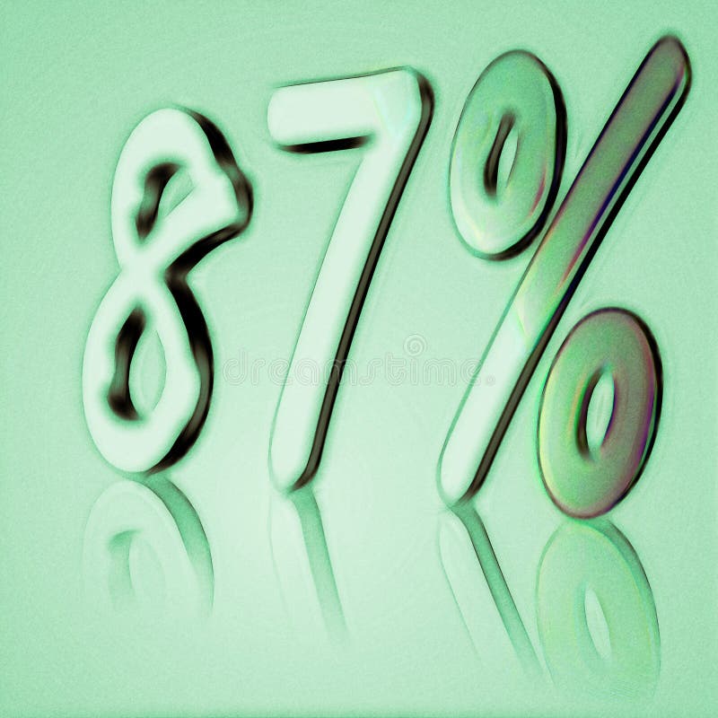 87 , 87 Percent As a 3D Illustration, 3D Rendering Stock Illustration ...