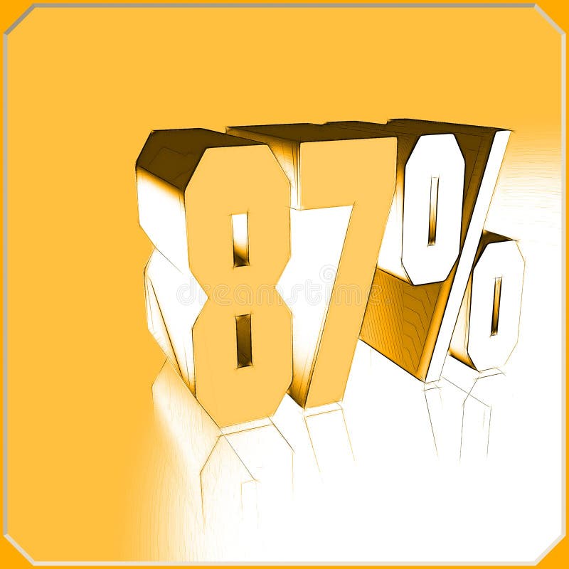 87 , 87 Percent As a 3D Illustration, 3D Rendering Stock Illustration ...