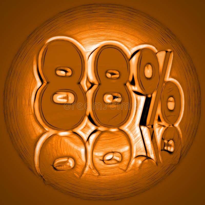 88 , 88 Percent As a 3D Illustration, 3D Rendering Stock Illustration ...