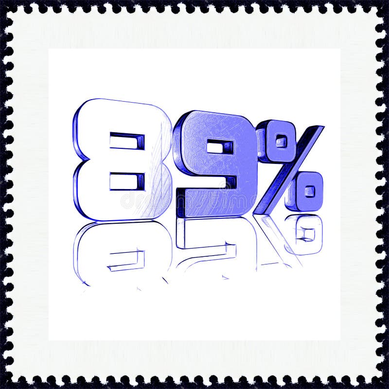 89 , 89 Percent As a 3D Illustration, 3D Rendering Stock Illustration ...