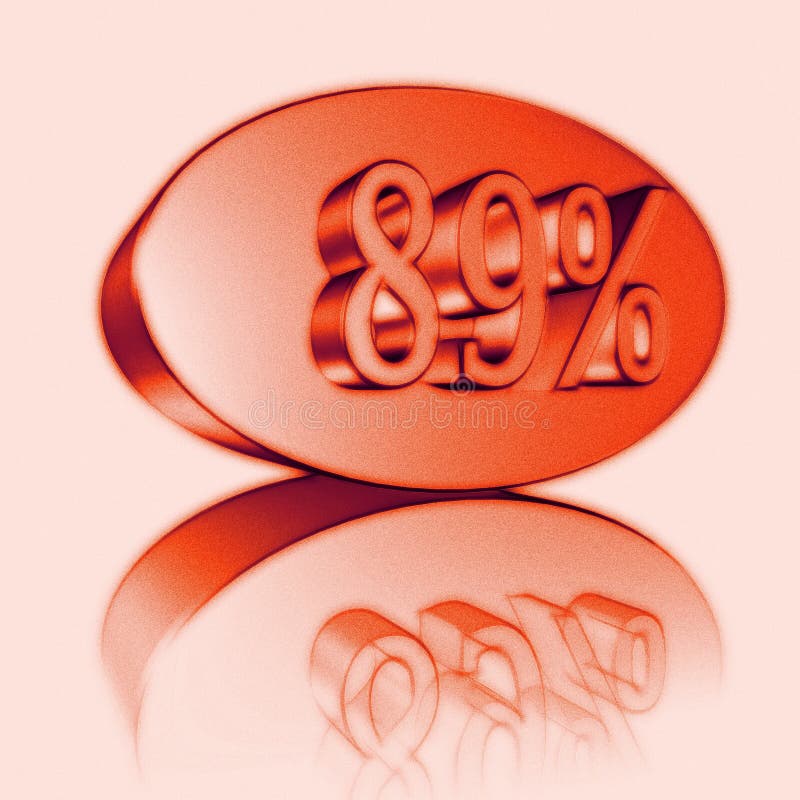 89 , 89 Percent As a 3D Illustration, 3D Rendering Stock Illustration ...