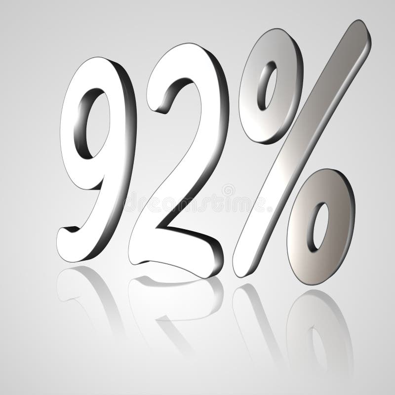 92 , 92 Percent As a 3D Illustration, 3D Rendering Stock Illustration ...