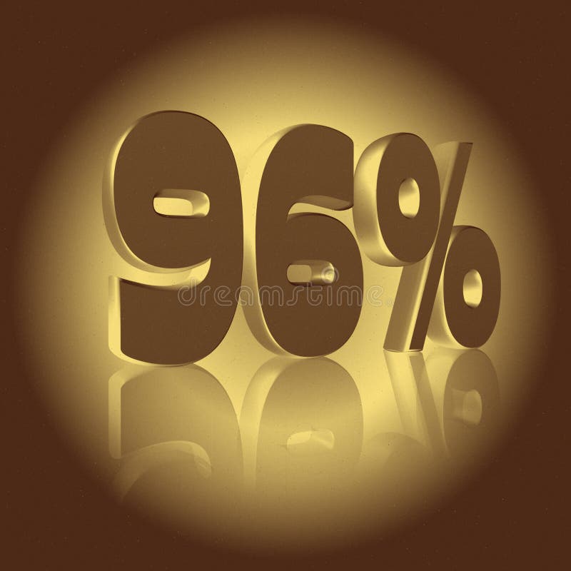 96 , 96 Percent As a 3D Illustration, 3D Rendering Stock Illustration ...