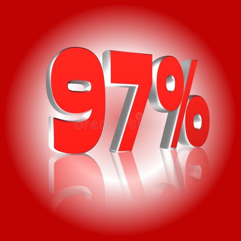 97 , 97 Percent As a 3D Illustration, 3D Rendering Stock Illustration ...